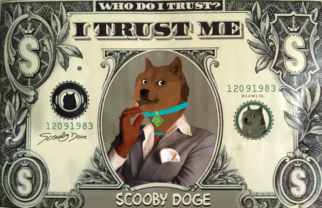 Scooby Doge One Dollar Bill Best NFT Market NFT Marketplace On BSC